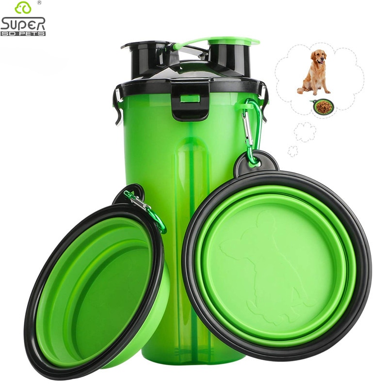 Dog Feeder 2 in 1 Travel Water Bottle Food Bowl for Cats Dogs Pet ...