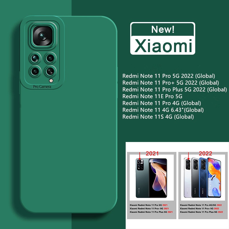 Solid Color Soft Camera Case Xiaomi Redmi Note 11 Pro + 11S 11E Plus ...