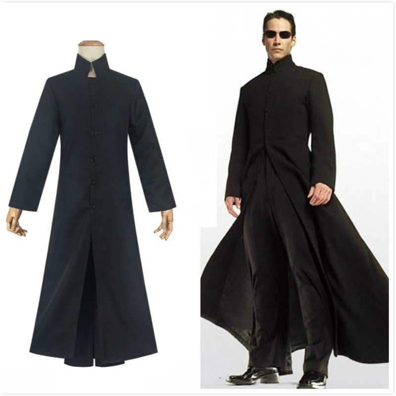 ภาพยนตร์ The Matrix The Neo Jacket คอสเพลย์แต่งกายสีดำแจ็คเก็ตกางเกง ...