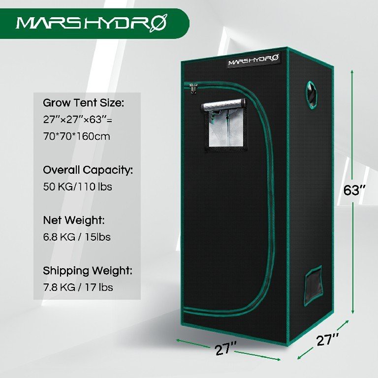 ส่งฟรี เต้นท์ปลูกต้นไม้คุณภาพจาก Mars Hydro ขนาด 7070160cm Hydroponic Grow tent จัดส่งไว เต็นท์ ...
