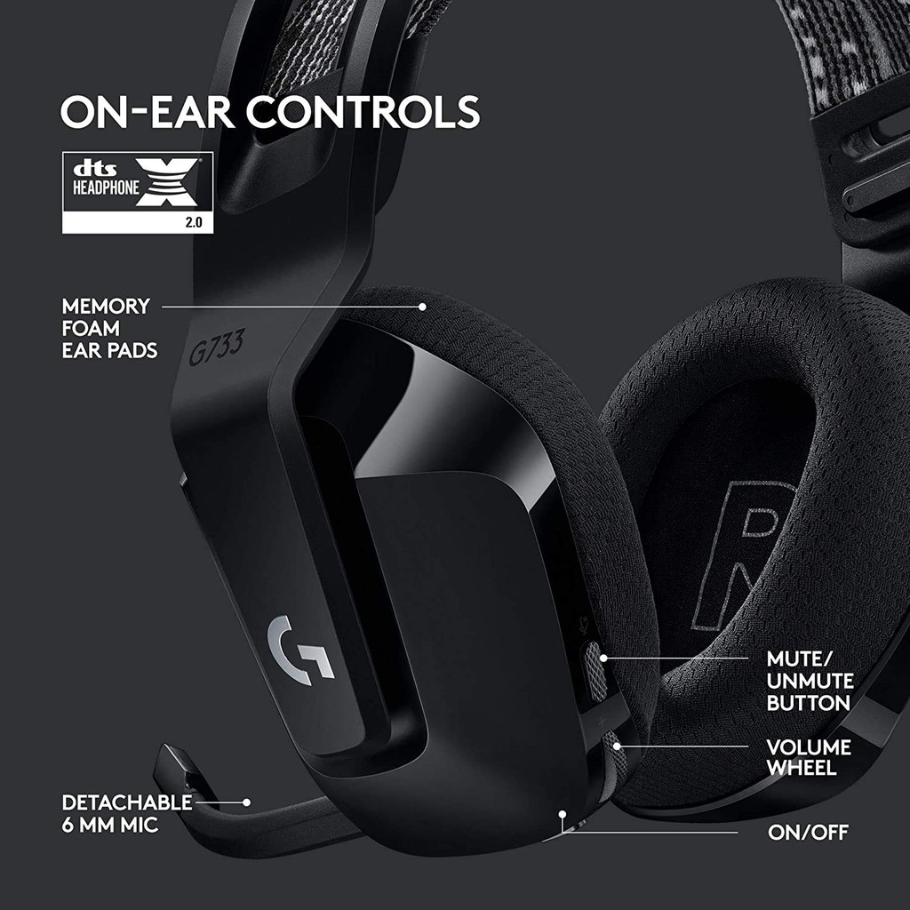 Logitech G733 LIGHTSPEED Wireless GAMING HEADSET PRO-G Driver and RGB ...