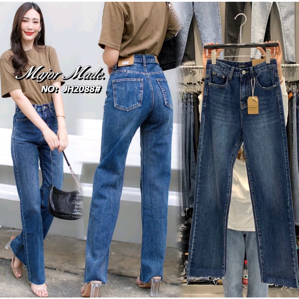 JH2088 กางเกงทรงกระบอก Jeans house - girlgroup_clothes - ThaiPick