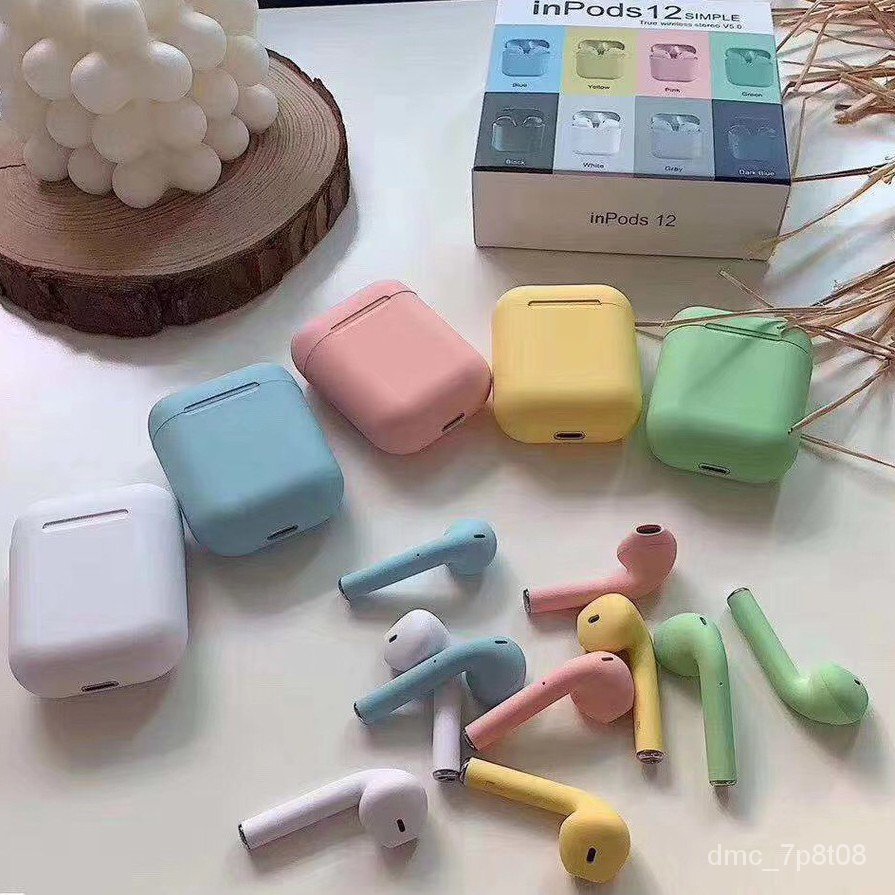 i12 TWS Bluetooth Wireless Earphone Inpods 12 Macaron Smart Touch ...