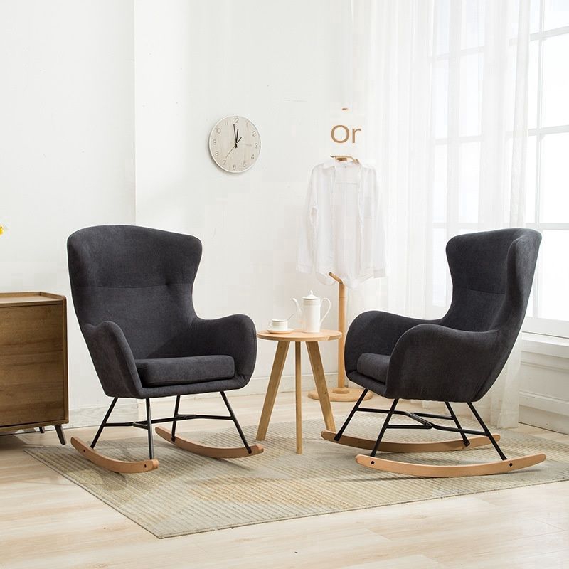 Nordic Simple Rocking Chair Lazy Sofa Nap Chair Solid Wood Rocking ...