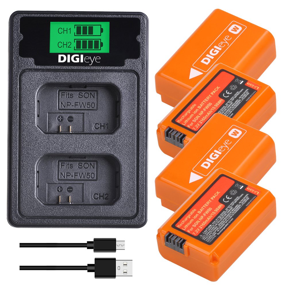 2160mAh NP-FW50 NPFW50 แบตเตอรี่ + เครื่องชาร์จสำหรับ Sony NEX-5 NEX-7 ...