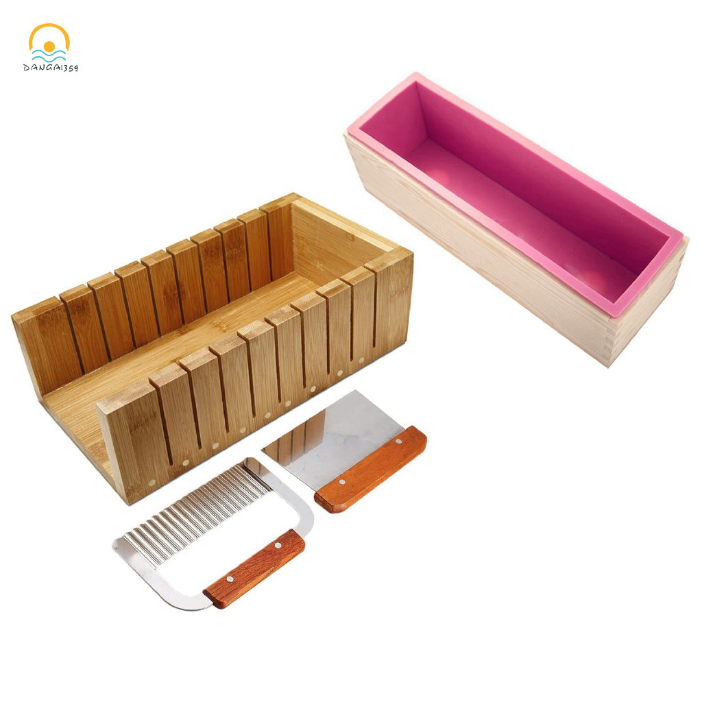 Soap Cutting Tool Set Wooden Leaf Cutter Mold + 2 Pieces Straight Wave ...