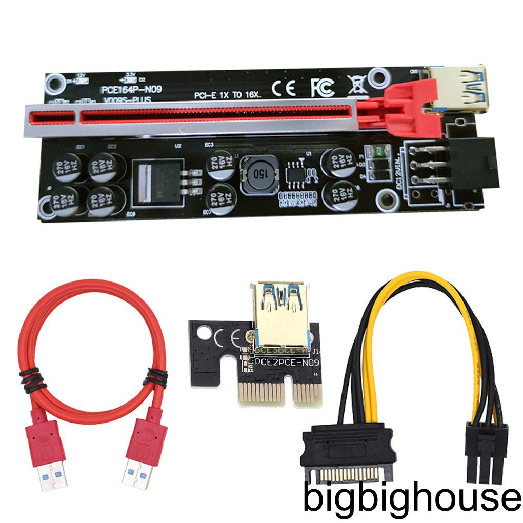 [Biho] Ver009S Plus PCI-E Riser Board 1x to 16x Adapter Card USB 3 0 ...