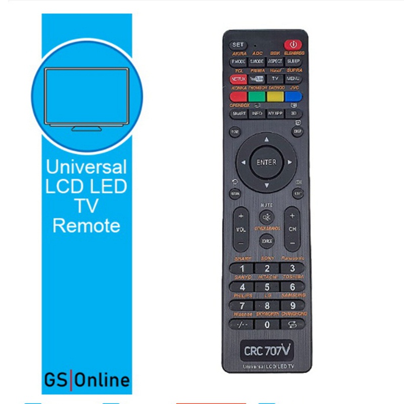 รีโมตคอนโทรลทีวี LED LCD สําหรับ Youtube Netflix CRC707V - quehenp9.th - ThaiPick