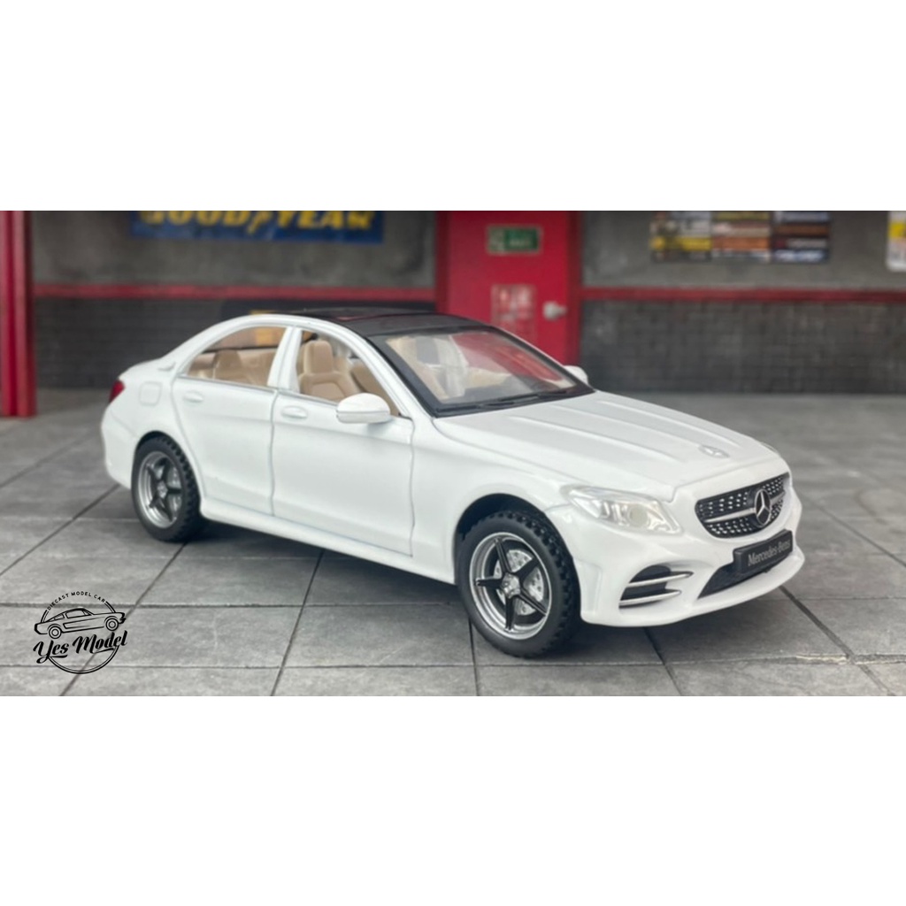 โมเดลรถเบนซ์ BENZ C260 โมเดลรถเหล็ก Mercedes-Benz มีไฟ มีเสียง ขนาด 14.5 ซม. เปิดประตูได้ 6 บาน ...