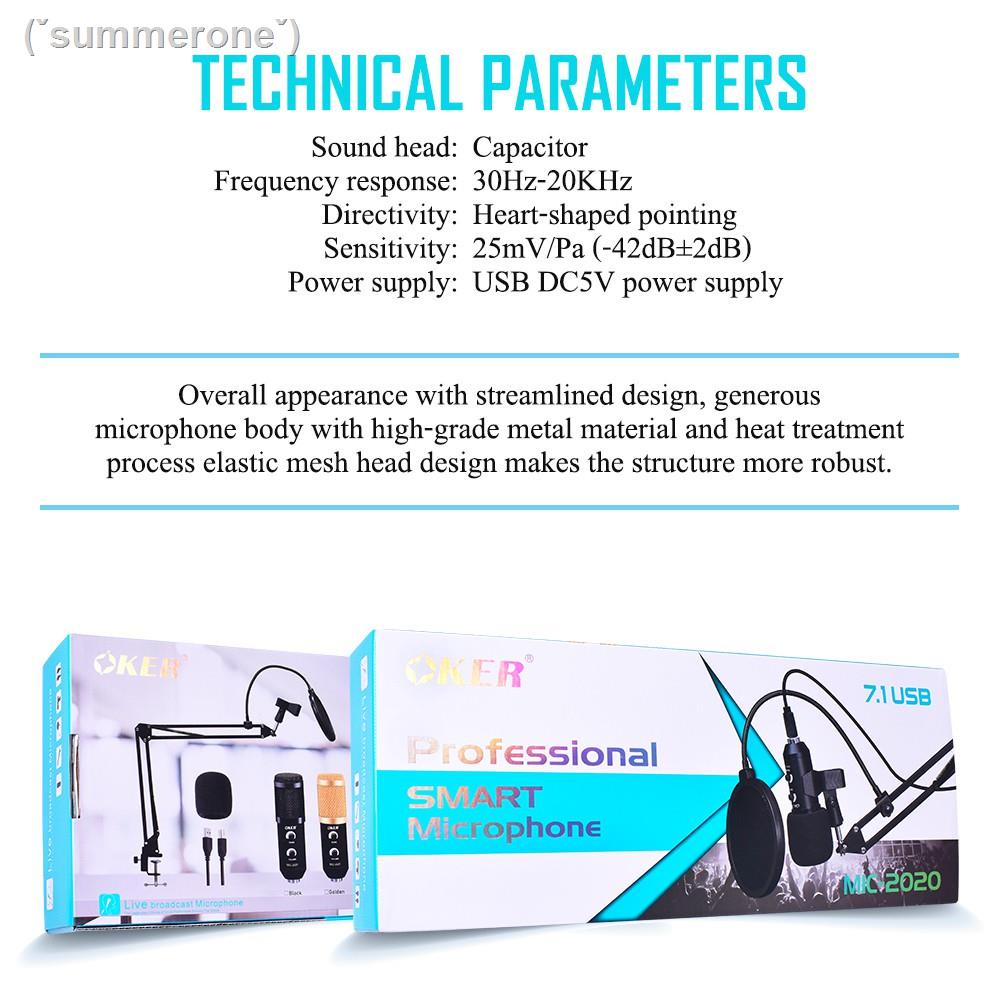 พร้อมสต็อกส่งเร็ว Oker MIC-2020 Smart Microphone Professional Condensor ...