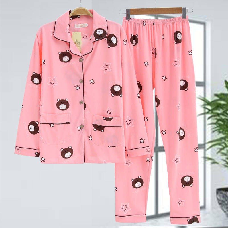 ชุดนอน ชุดนอนด้าย 80 250jin Pajamas Women Spring Autumn And Winter