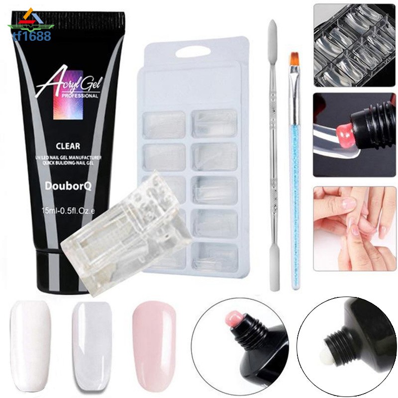 5Pcs/ Set Poly Gel Kit UV Acryl Builder Polygel Fast Dry Nail Art Tools ...