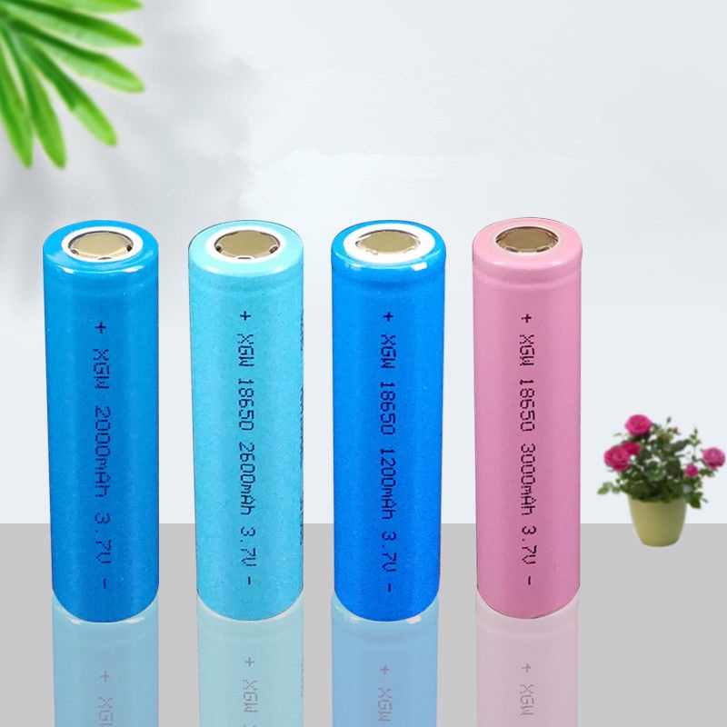 Small fan universal battery 18650 flat head rechargeable lithium ...