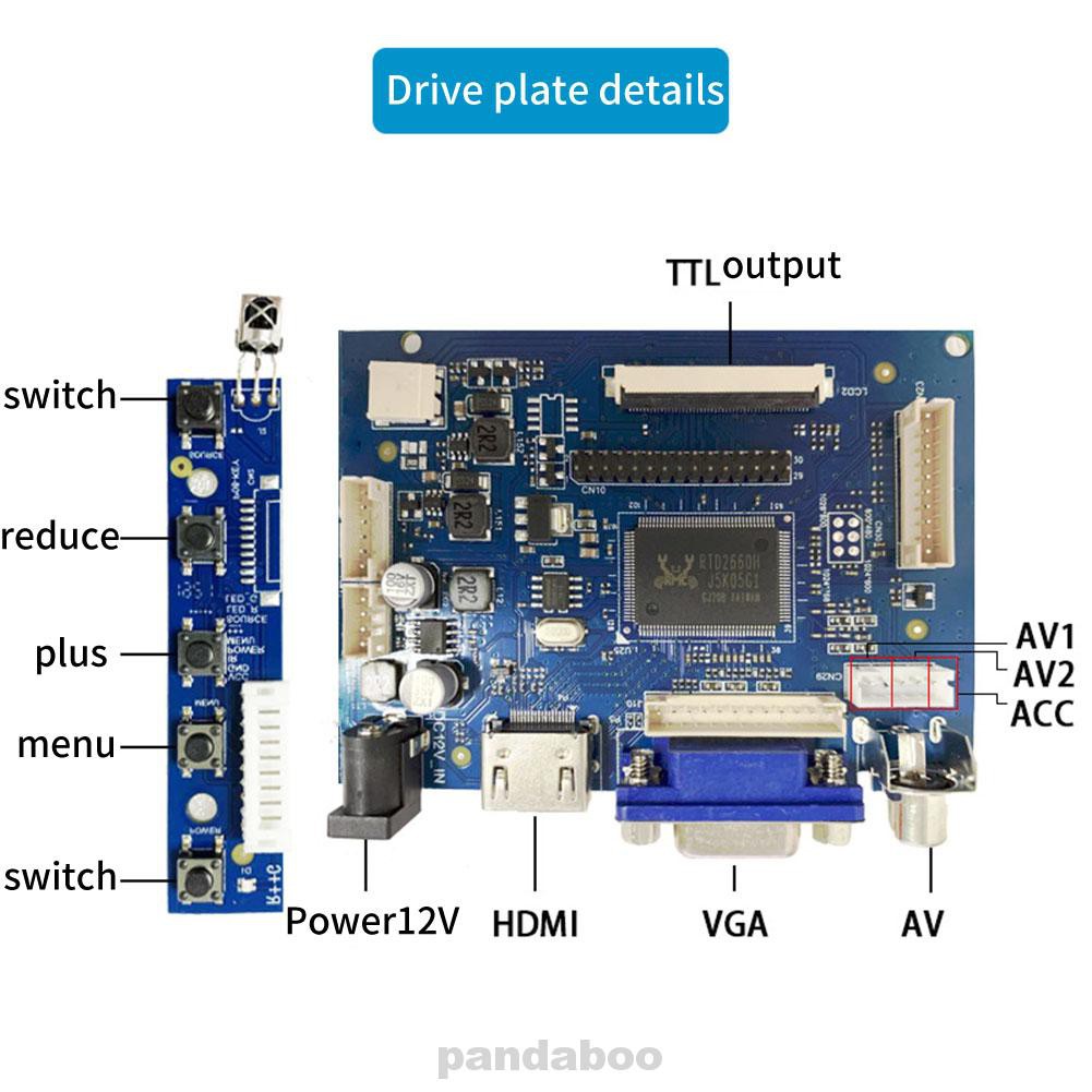 ชุดหน้าจอ Lcd Usb Tft Display Hdmi Vga 2av ขนาด 7 นิ้วสําหรับ Raspberry ...