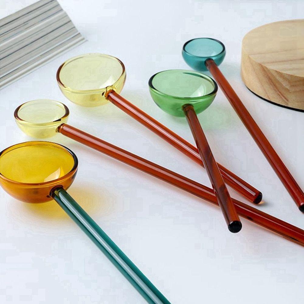 BLISS Colored Transparent Spoon Round Rod Tableware Stirring Spoons ...