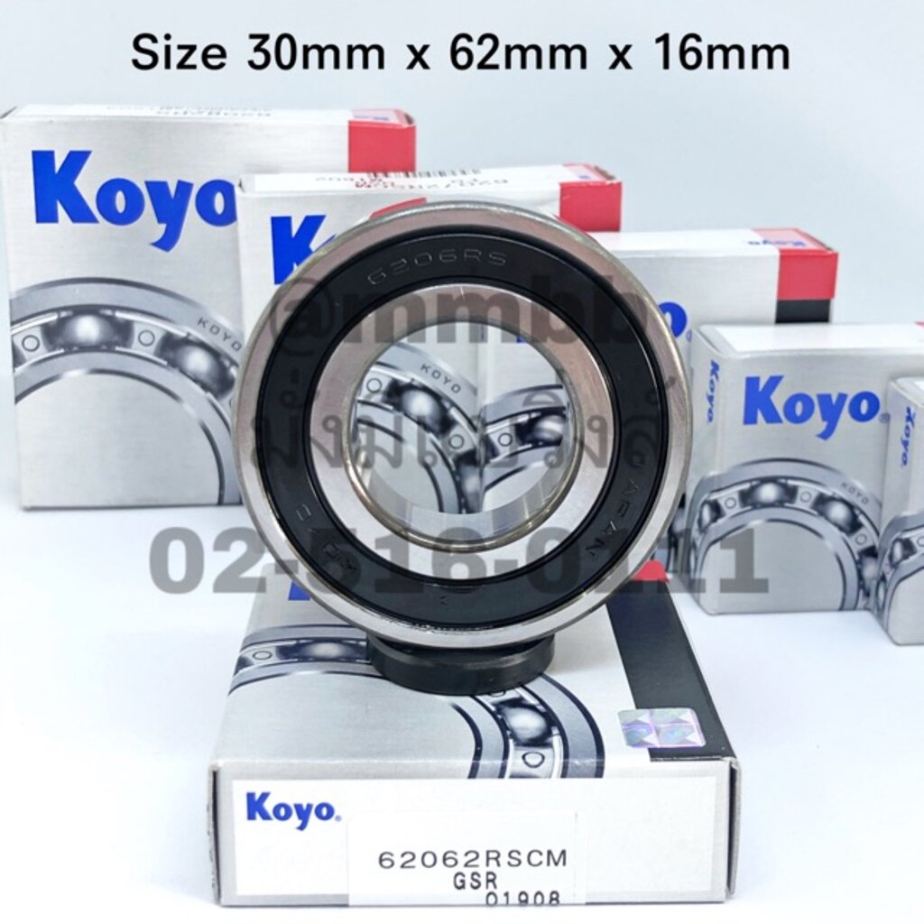 6206 2RS KOYO ตลับลูกปืนเม็ดกลมร่องลึก ฝายาง 2 ข้าง ขนาด 30mm x 62mm x ...