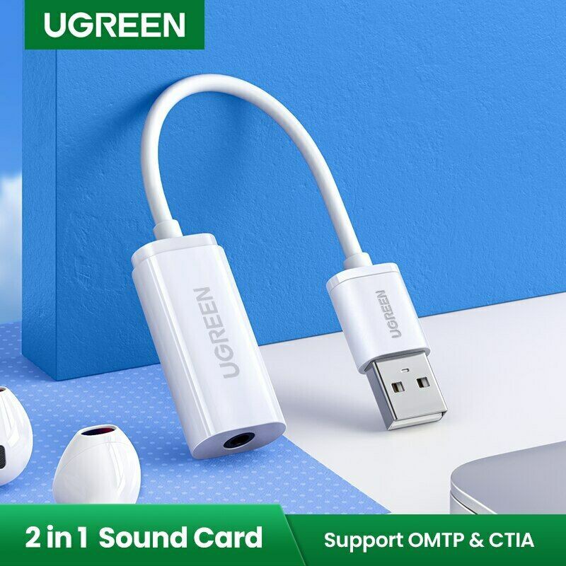 Ugreen USB Sound Card External Converter USB Audio Adapter 3.5mm(30712 ...
