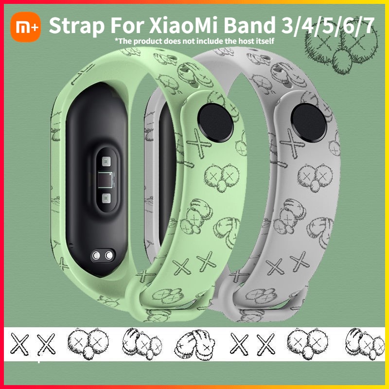 สายนาฬิกาข้อมือซิลิโคน สําหรับ Mi band 6 5 7 xiaomi Mi band 7 5 4 3 Miband 6 7 xiaomi band 5 ...