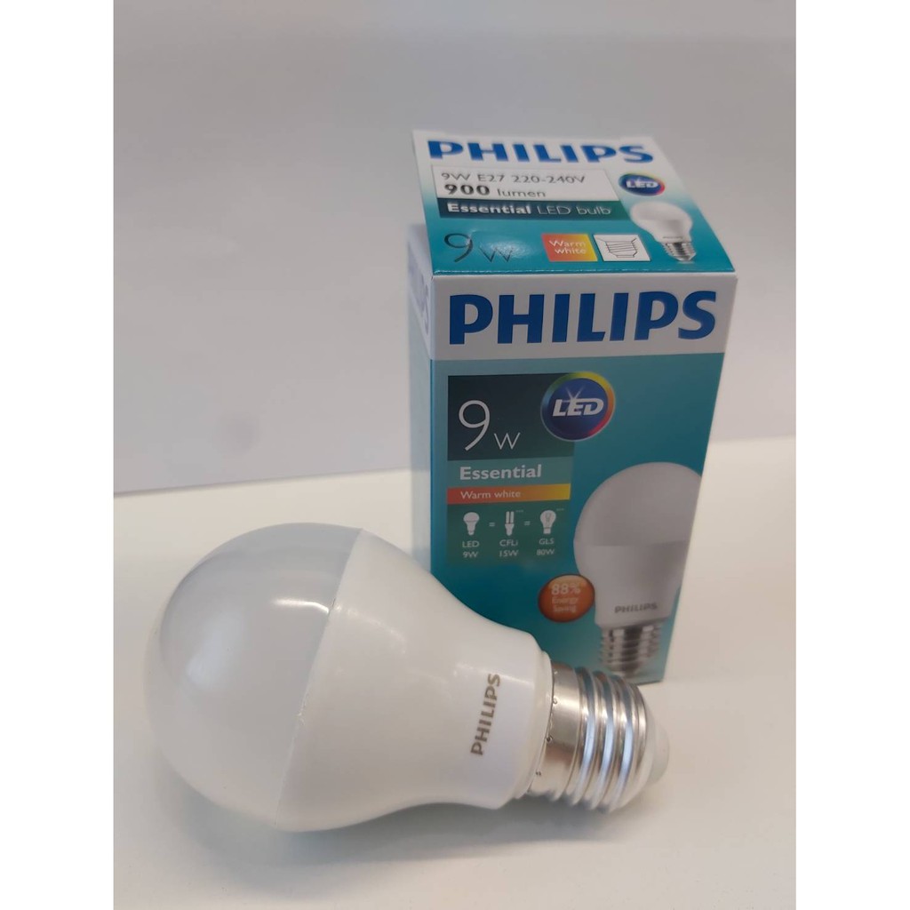 Philips Essential LEDBulb 9W E27 3000K 230V A60 | Shopee Thailand