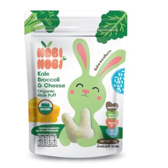 Nobi Nobi พัฟข้าวหอมมะลิออร์แกนิก รสเคล บร็อกโคลี และชีส (มีส่วนประกอบ ...