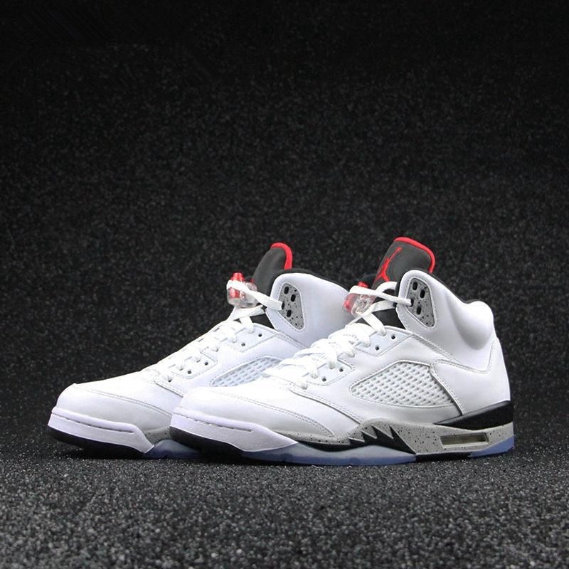 รองเท้ากีฬาready Stockoriginal Air Jordan 5 White Cement AJ5 Basketball ...