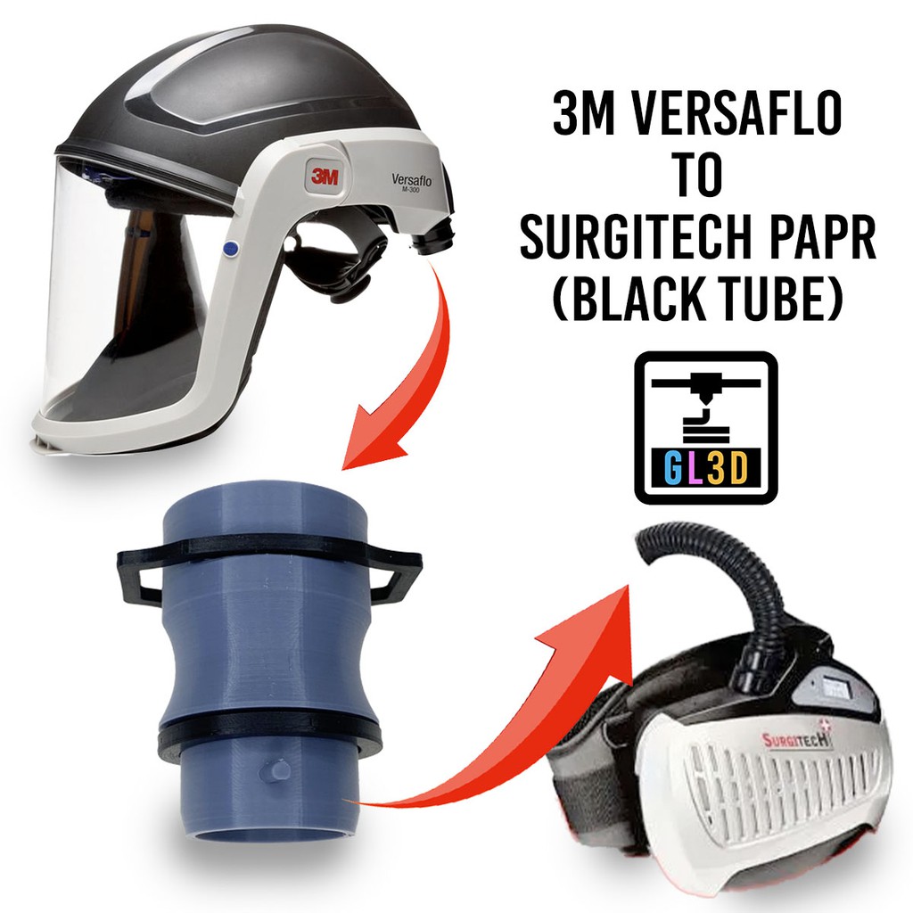 3M Versaflo Hood to Surgitech Colemate PAPR Black Tube Adapter ...