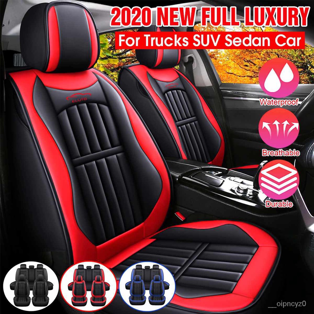 PVC Leather Car Seat Cover Anti Slip Seat Cushion Easy to Clean Split Breathable Mat Universal ...