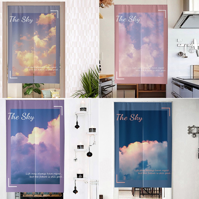 Ins Sky ผ้าม่านพิมพ์ลายท้องฟ้าสําหรับตกแต่งประตูบ้าน | Shopee Thailand