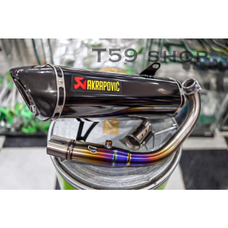 ท่ออาคา ทรงPR2 X-max สีดำ พร้อมคอท่อไทเทเนี่ยมแท้ - ten_shop59 - ThaiPick