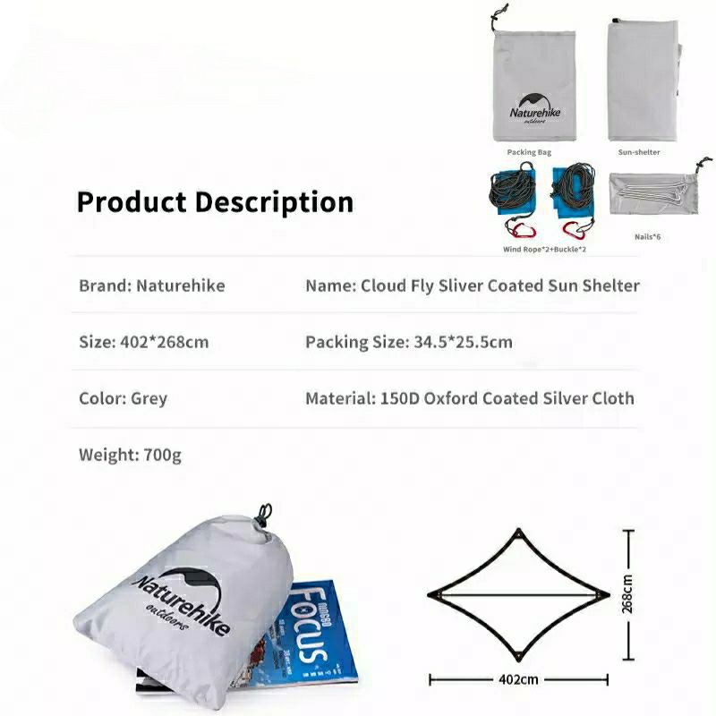 BAL เต้นปิ๊กนิก เต้นเดินป่า Nature Hik Cloud Fly Diamond Shape Tarp ...