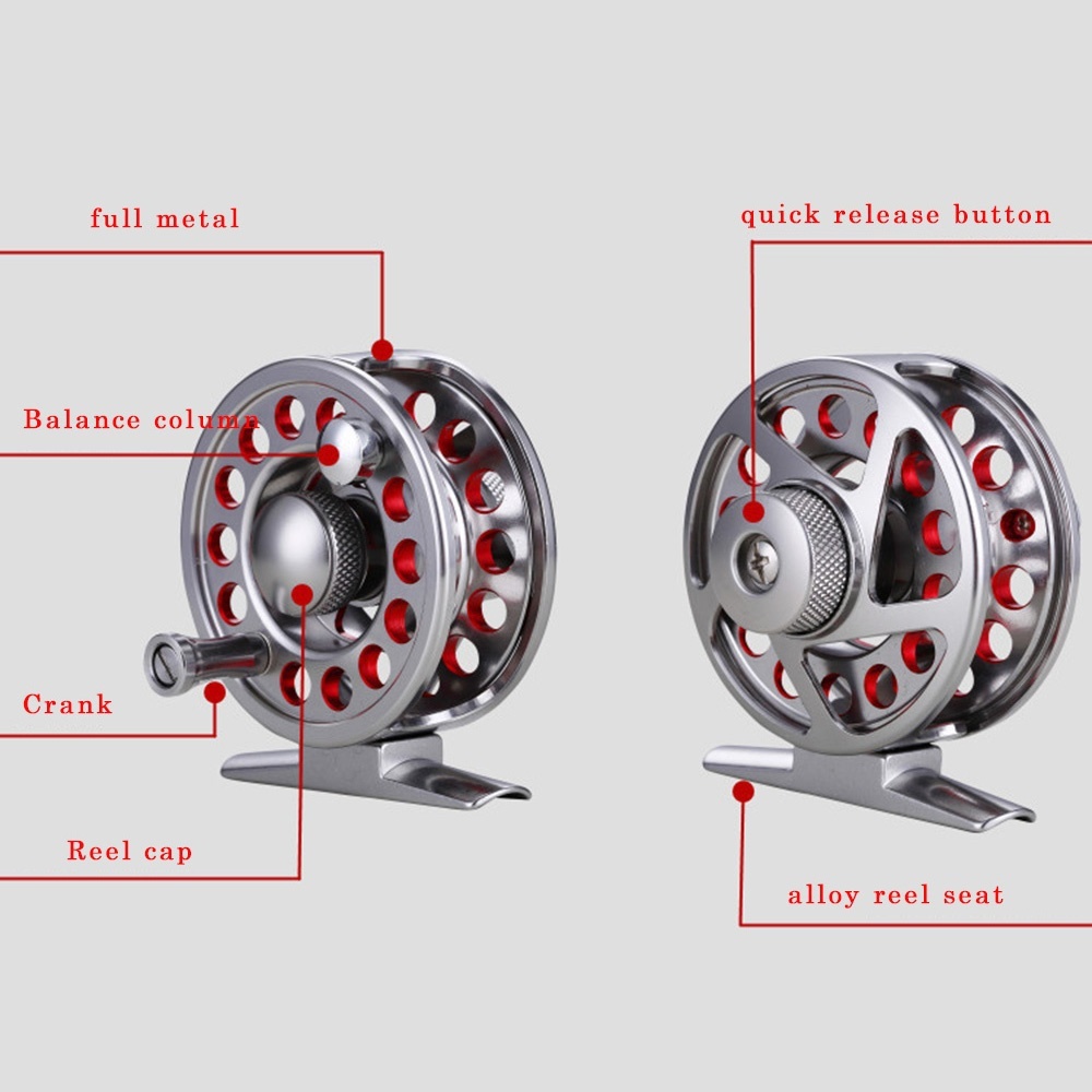 Left/Right Interchangeable Full Metal Fly Fishing Reel Ice Fishing Reel ...