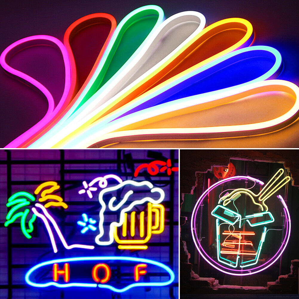 LED Neon 7 สี 5m 12V DC 600 SMD2835 แถบแสงกันน้ำสำหรับตกแต่งในร่มและ ...