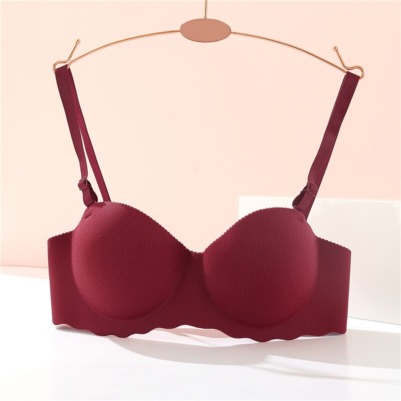 Finetoo A B Cup Push Up Bra ชุดชั้นใน บราไร้สาย นุ่ม ระบายอากาศ สีแคนดี ...