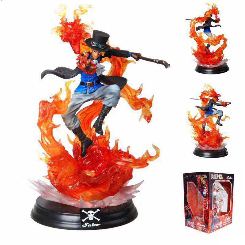 ♈ Sailing One Piece GK Super ขนาดใหญ่รูปปั้น Sabo Flame Fire Dragon ...