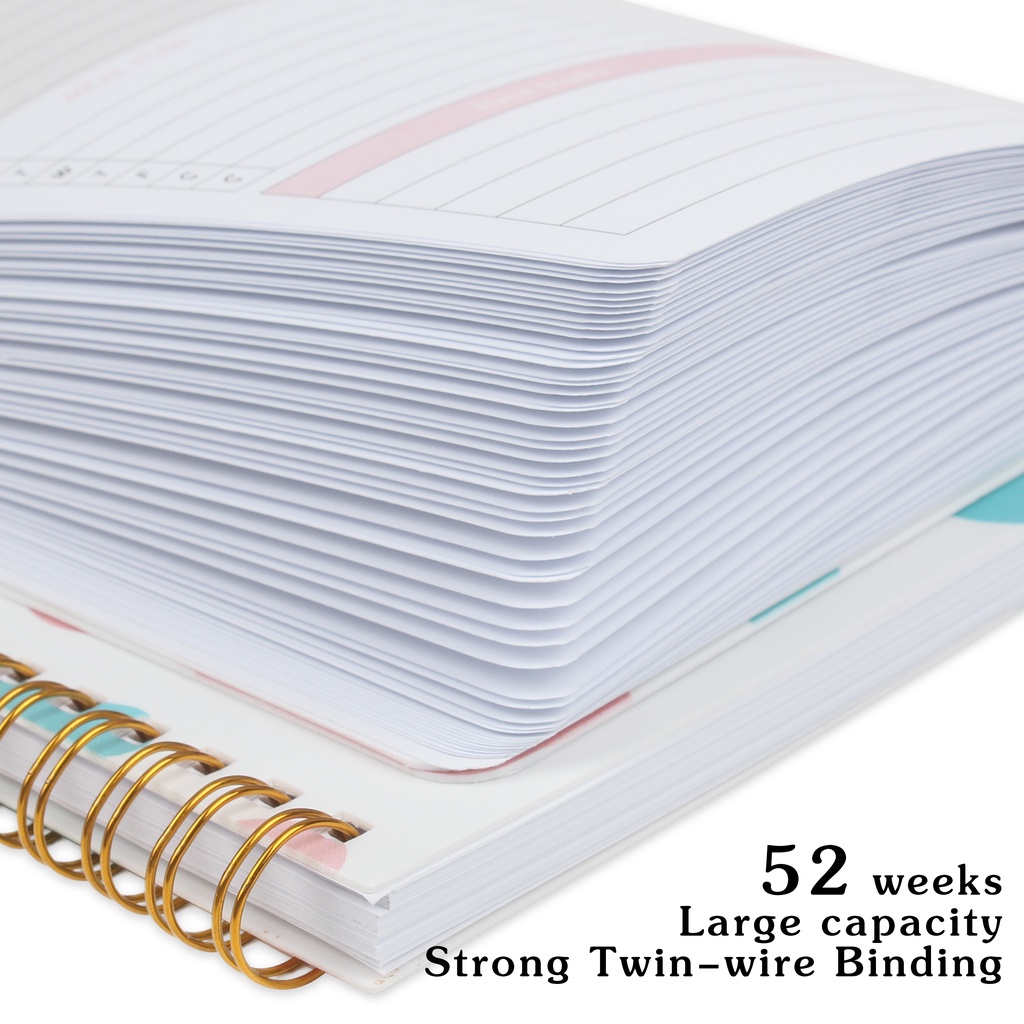 A5 Daily Weekly Planner Undated Spiral Agenda Notebook Flexible Cover ...