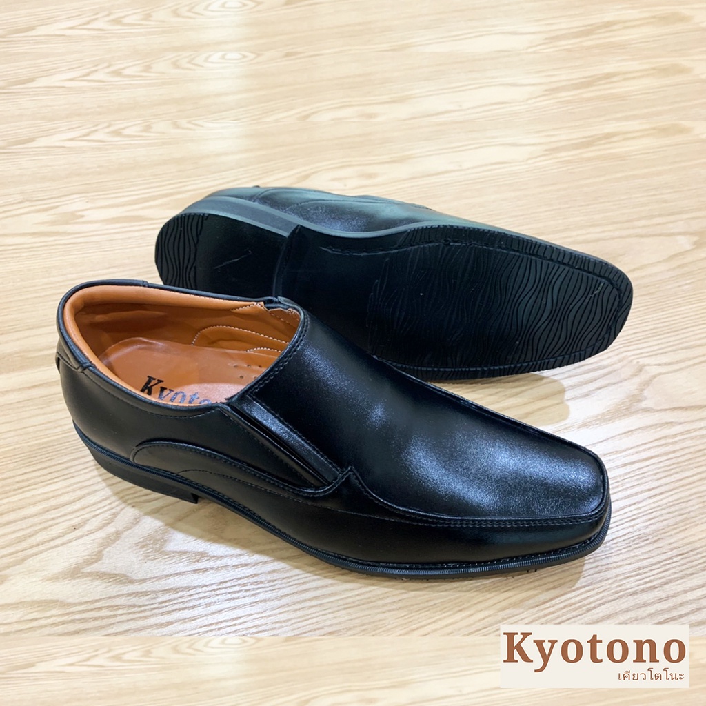 KYOTONO รองเท้าหนังผู้ชายแบบสวม รุ่น 99-P273 สีดำ รองเท้าทางการ รองเท้าทำงาน - sutasineelieo ...
