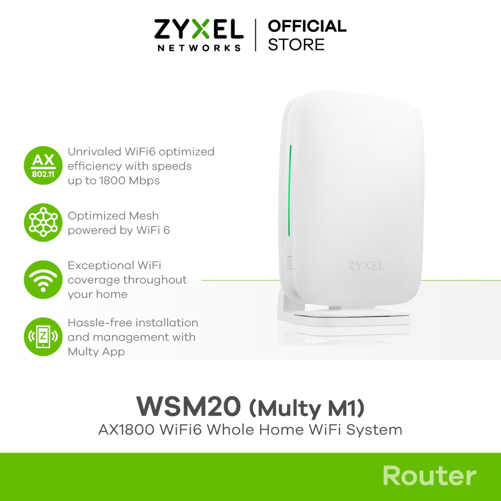 ZYXEL Multy M1 Router AX1800 Dual-Band Mesh WiFi System (อุปกรณ์กระจาย ...