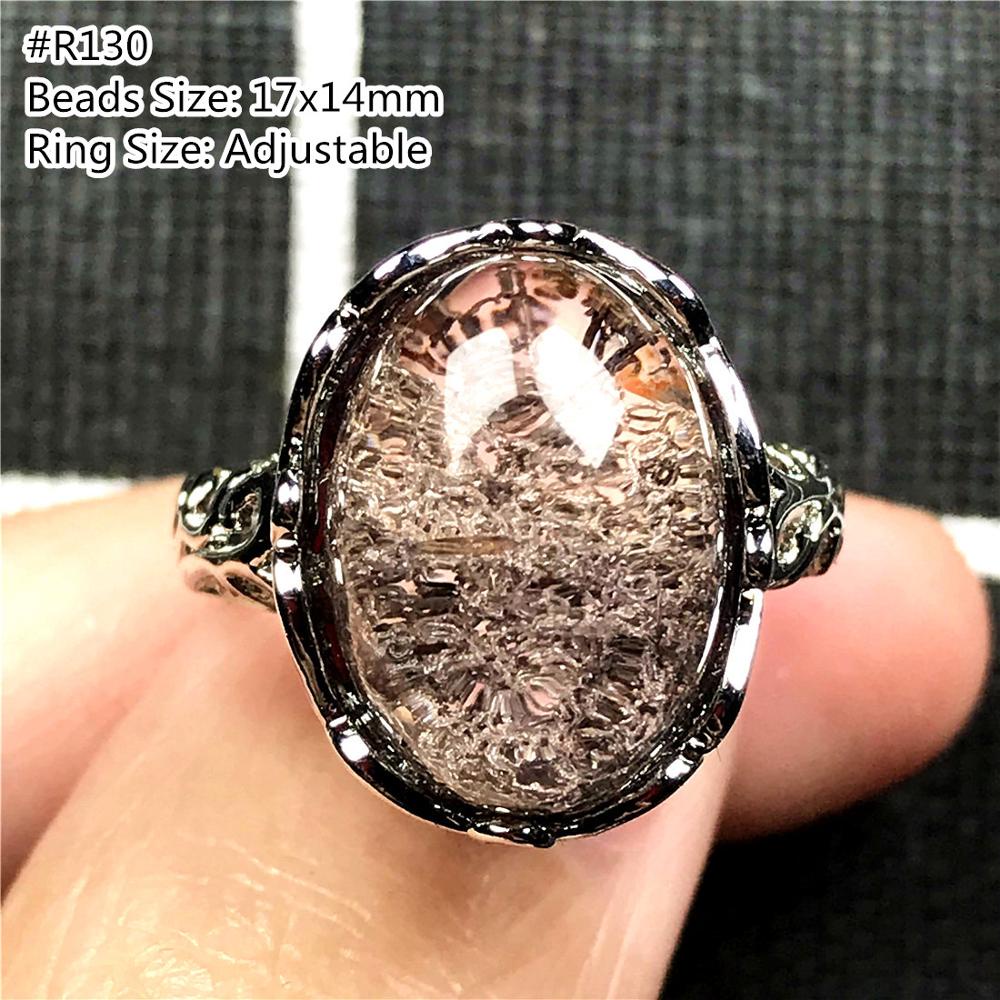 100 Natural Ghost Phantom Quartz Ring Jewelry For Woman Lady Man Gift ...