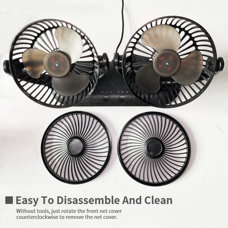Car USB Fan Double Head Electric Fan for Car Standing Fan 5V USB Fan ...