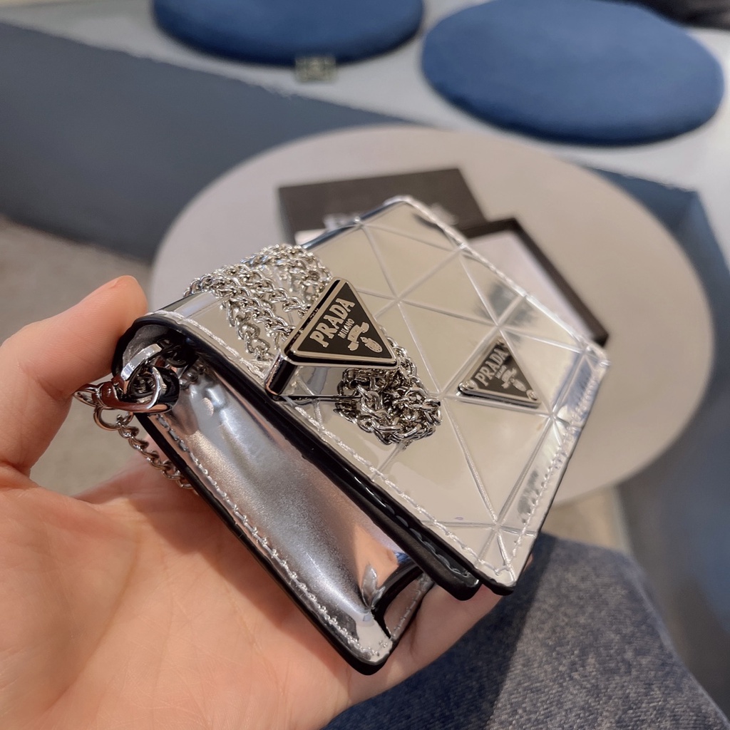 พร้อมกล่อง Prada Mirror Mini Shoulder Bag Ladies Fashion Versatile ...