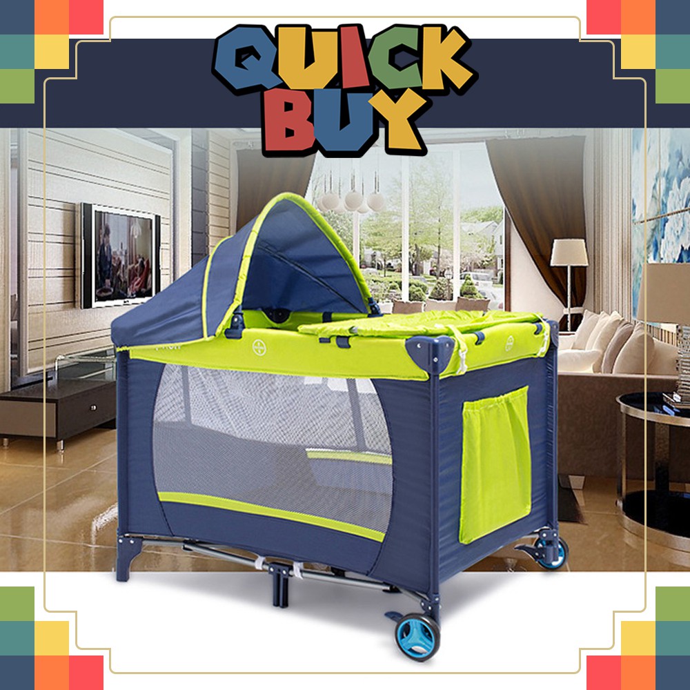 QuickBuy Foldable Baby Cot Playpen 5 in 1 (Free Mosquito Net) Baby Cot ...