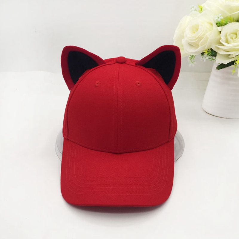 The new cat ears baseball cap for women and girl made of pure cotton ...