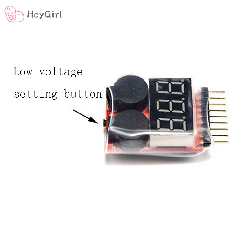 1-8 s led lipo เครื่องทดสอบแรงดันไฟฟ้าแบตเตอรี่ buzzer สําหรับ lipo li ...