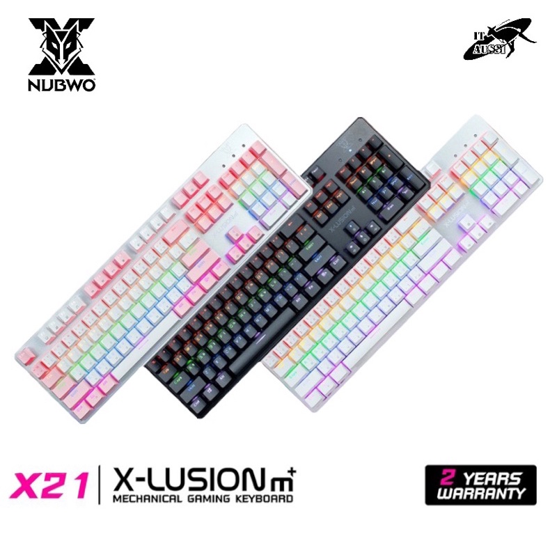 NUBWO X21 X-LUSION M+ mechanical keyboard blue switch | Shopee Thailand