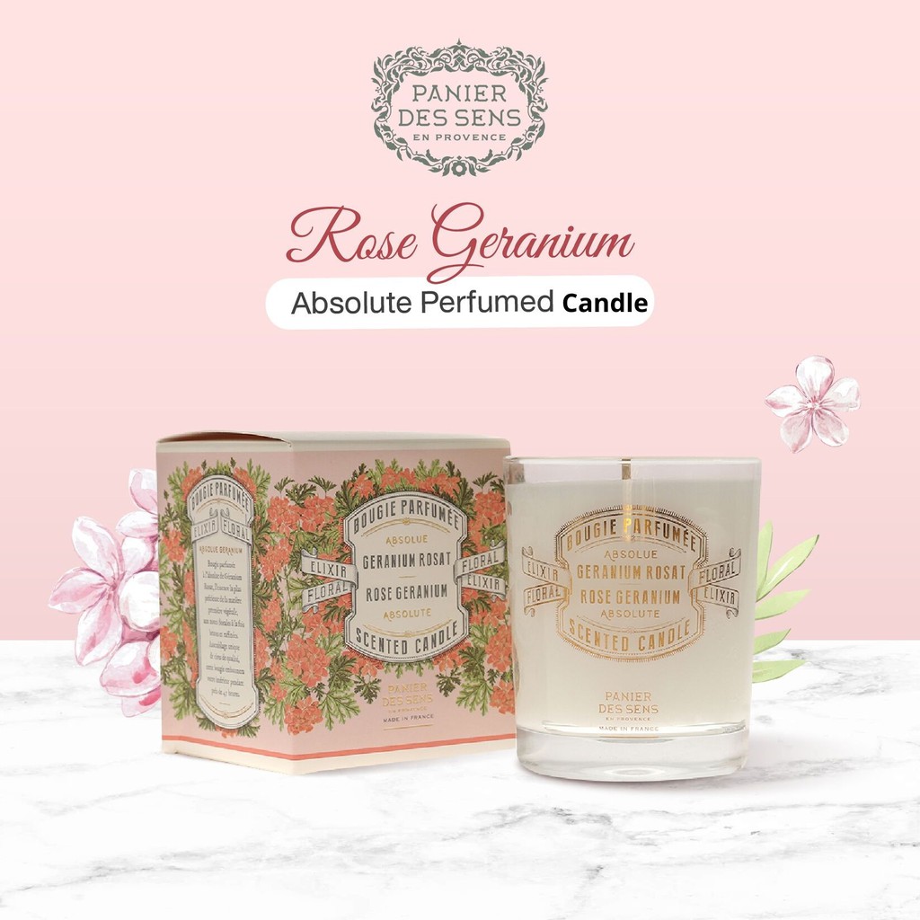 Panier Des Sens Rose Geranium Absolute Scented Candle ดอกกุหลาบ เทียน ...