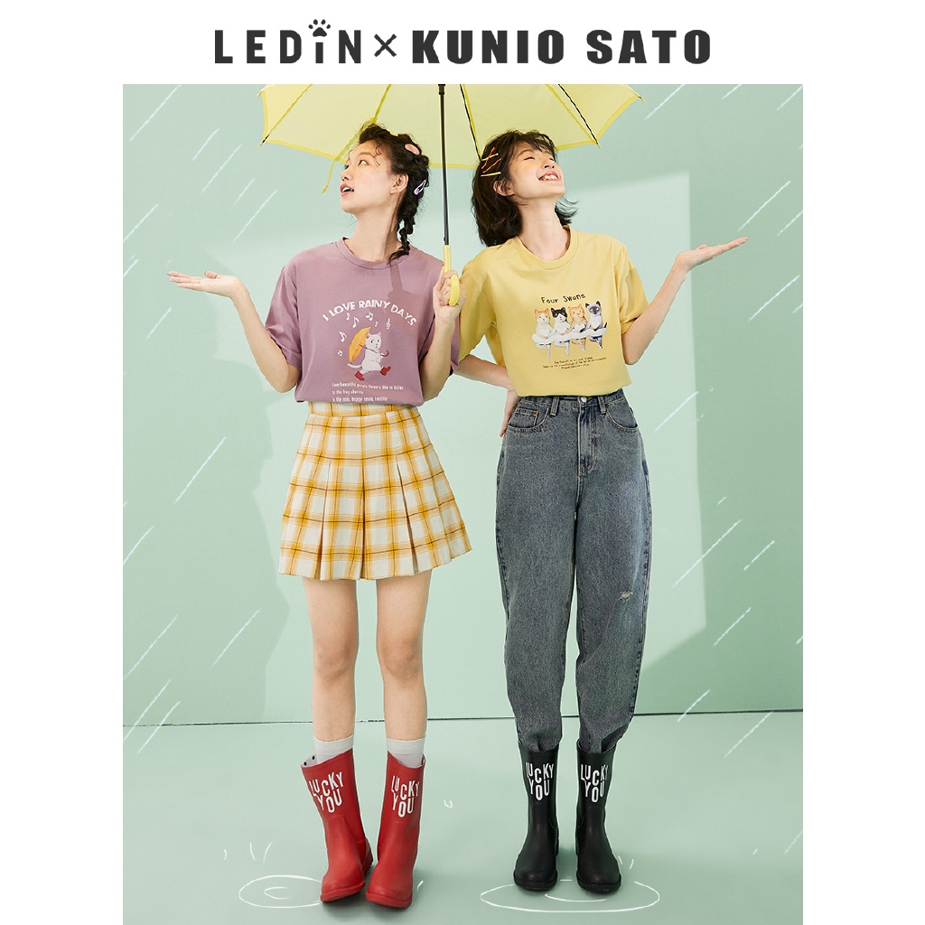 เสื้อยืดแขนสั้น พิมพ์ลาย Le Ding น่ารัก แฟชั่นฤดูใบไม้ผลิ สําหรับ ...