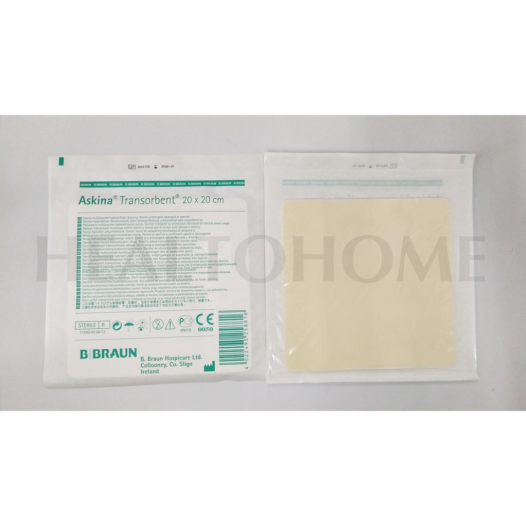 Askina Transorbent แผ่นแปะแผลกดทับ ขนาด 20x20 ซม. (1 แผ่น) - healtohome ...