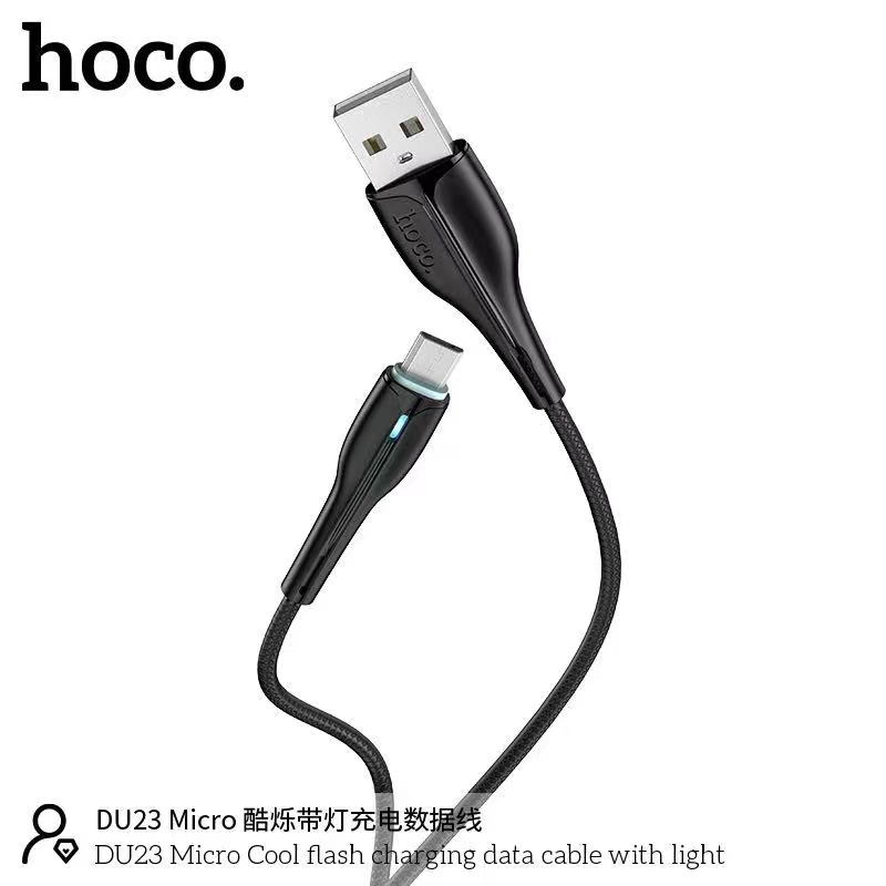 Hoco Du23 cool flash charging data cable with light สายชาร์จ3A 1M ชาร์จ ...