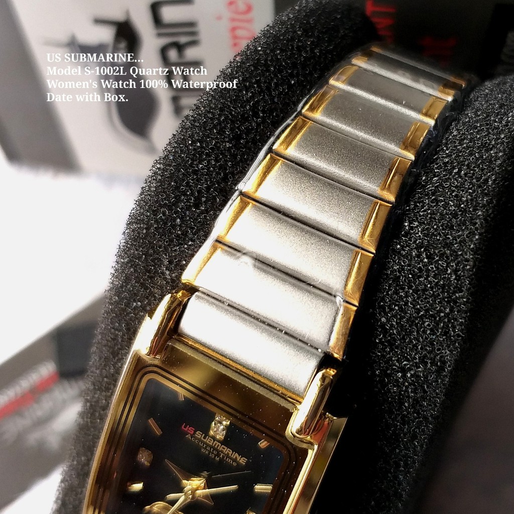 US SUBMARINE รุ่น S-1012L นาฬิกาข้อมือผู้หญิงระบบควอทซ์แสดงวันที่ กันน้ำ100พร้อมกล่อง ...