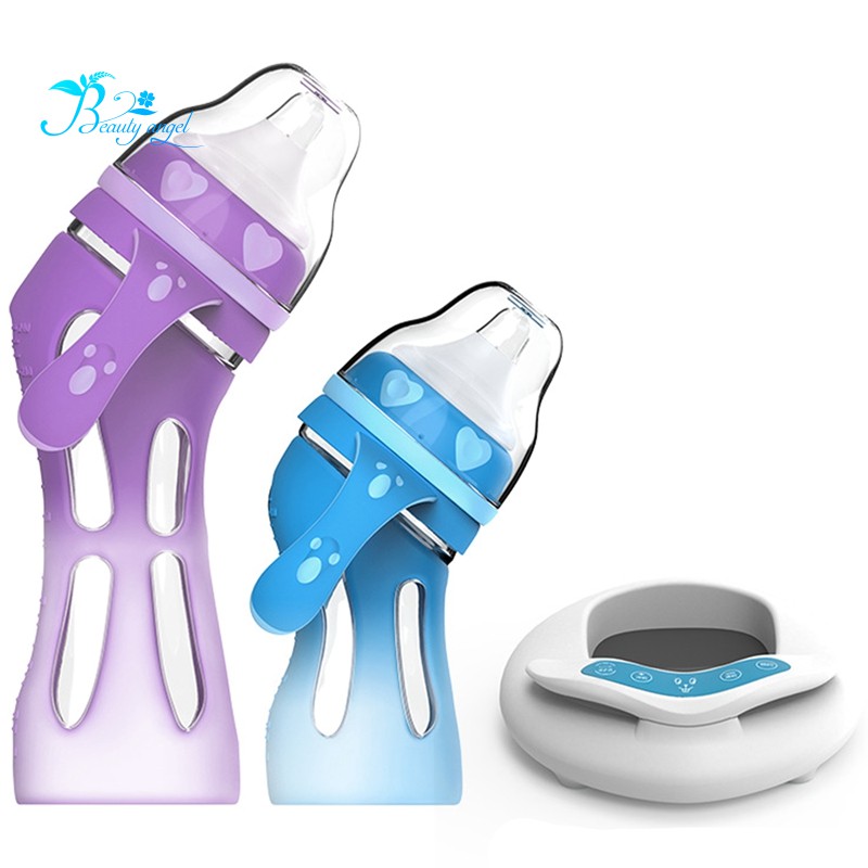 Glass Anti-Drop Silicone Wide Caliber Newborn Baby Bottle - ahuiueo69d ...